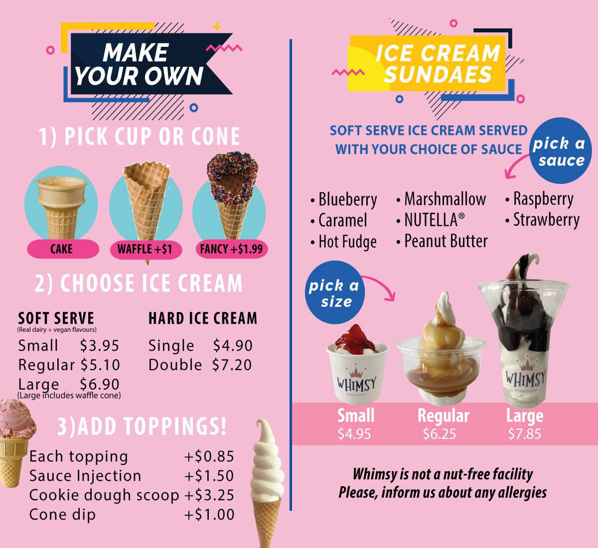Menu - WHIMSY Ice Cream & Donuts | Halton Hills